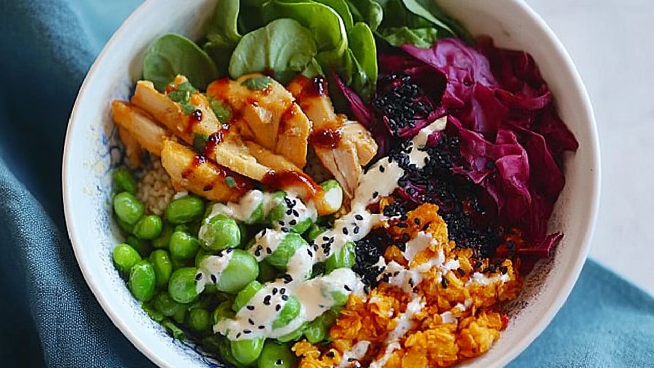 Easy Dinner Idea: Asian Grain Bowl with Miso Dressing