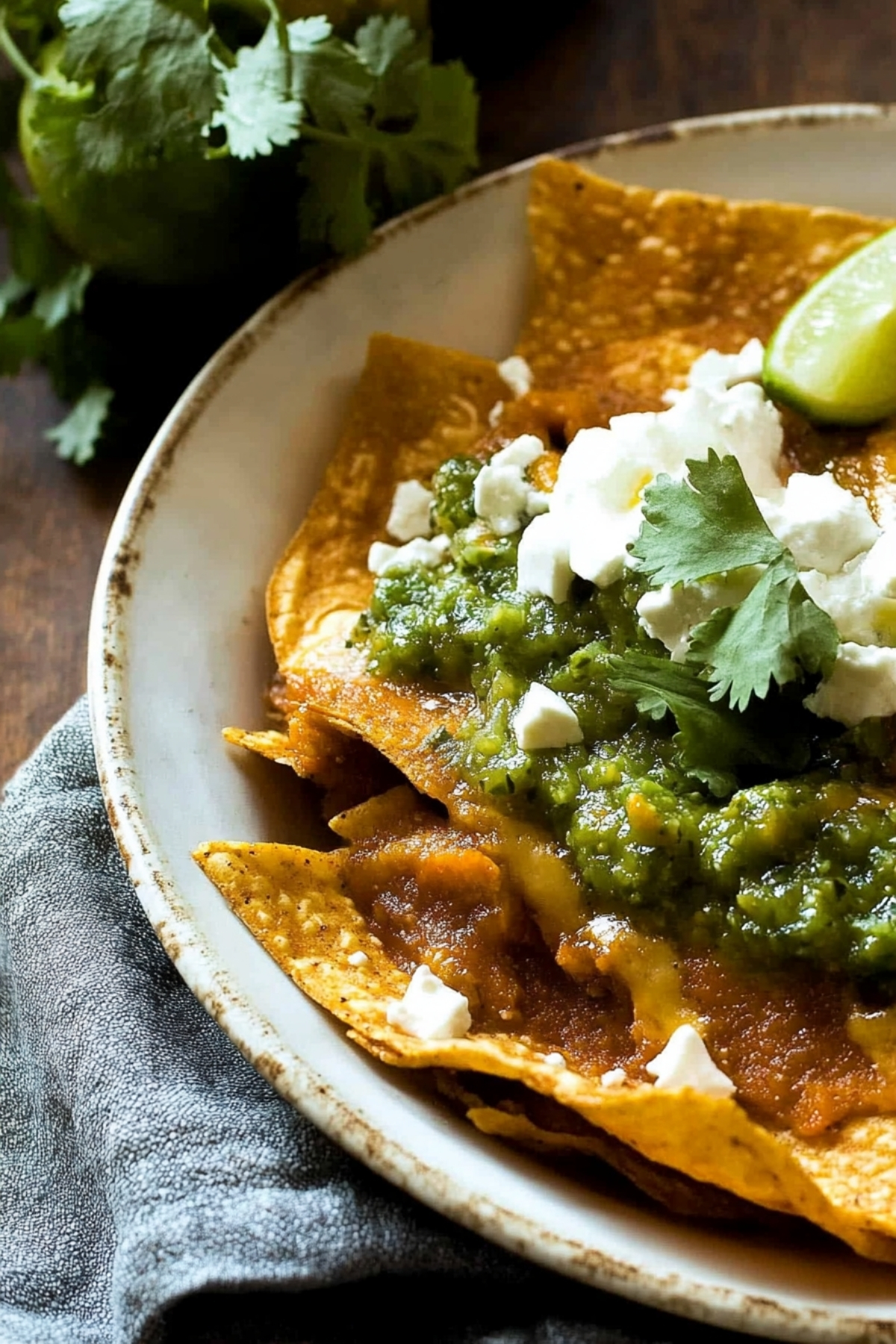 Easy Chilaquiles for Dinner with Tangy Tomatillo Salsa