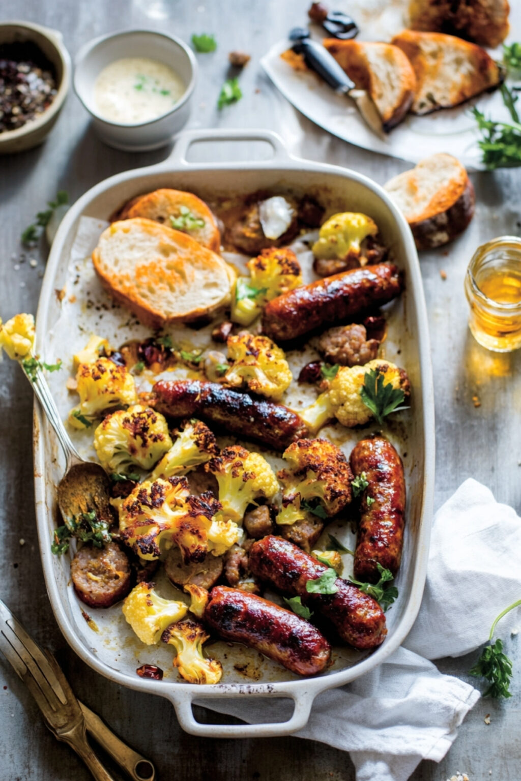 Sausage & Cauliflower Dinner Recipe with a Mediterranean Flair