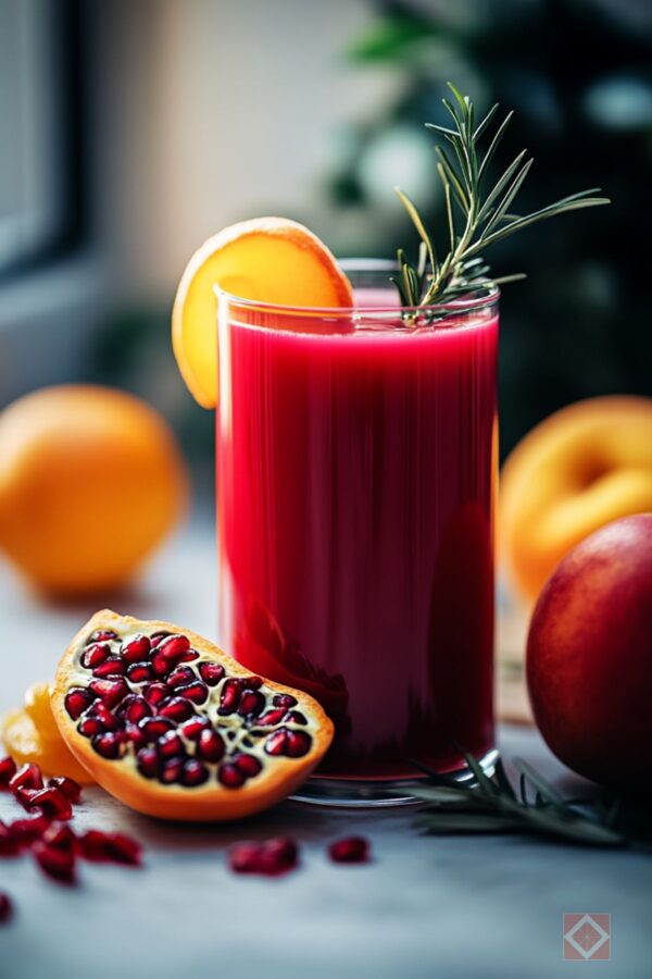 Easy Pomegranate Peach Detox Blend Juicing Recipe for Cleansing