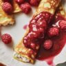 How to Make Sweet Cheese Crepes with Raspberry Sauce